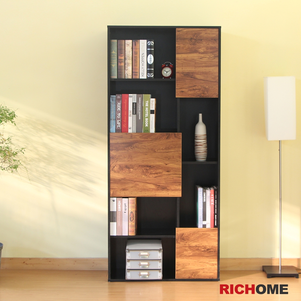 RICHOME 福利品 BO-363 科隆時尚三門書櫃 收納櫃 置物櫃 展示櫃 書櫃 邊櫃 書架 玄關 書房 | 蝦皮購物