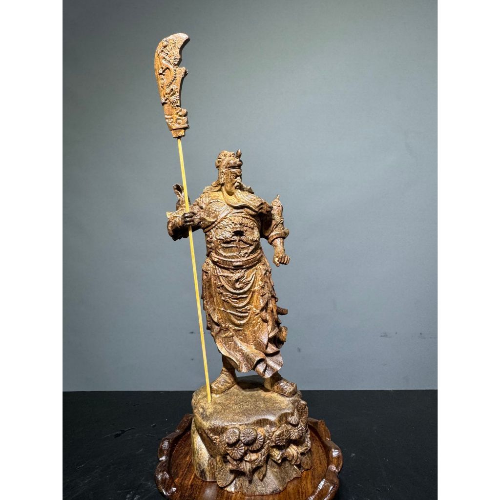 【合雅藝品】越南沉香【關聖帝君】武財神 關二哥 關公 立刀關公 沉香 木雕 擺件 J36 | 蝦皮購物