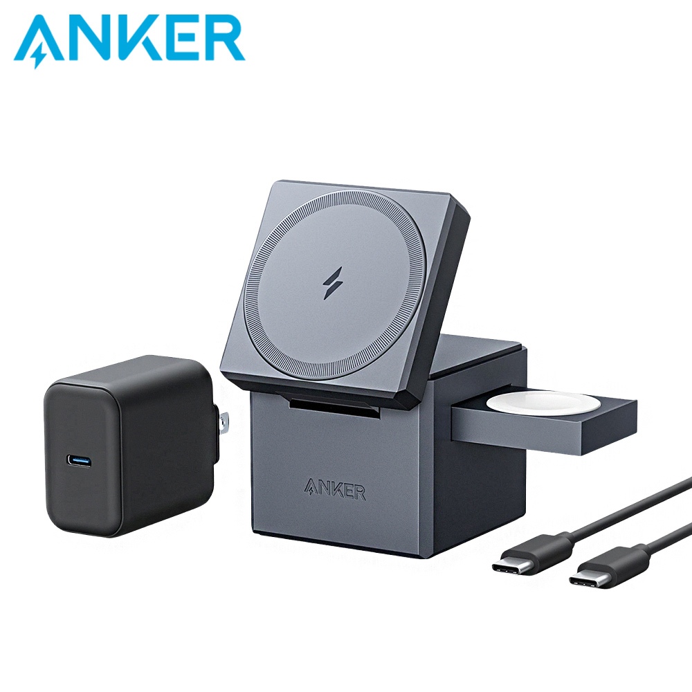 【Anker】3-in-1 Cube with MagSafe 25W Y1811 磁吸充電座 三合一磁吸充電座 | 蝦皮購物
