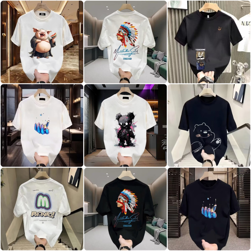 3D立體圖案印花短袖t恤男士 純棉短T M-5XL 新款夏季ins潮牌半袖上衣 五分袖 男生t恤 短袖男@名匯衣社男裝 | 蝦皮購物