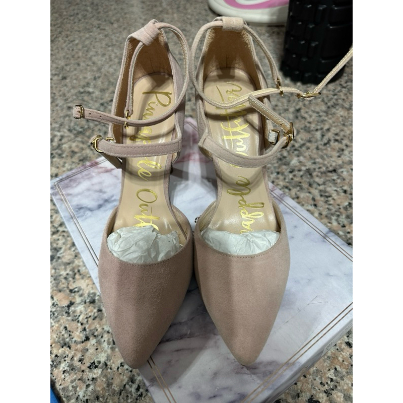 pineapple outfitter 麂皮粉紅色高跟鞋 近全新 | 蝦皮購物