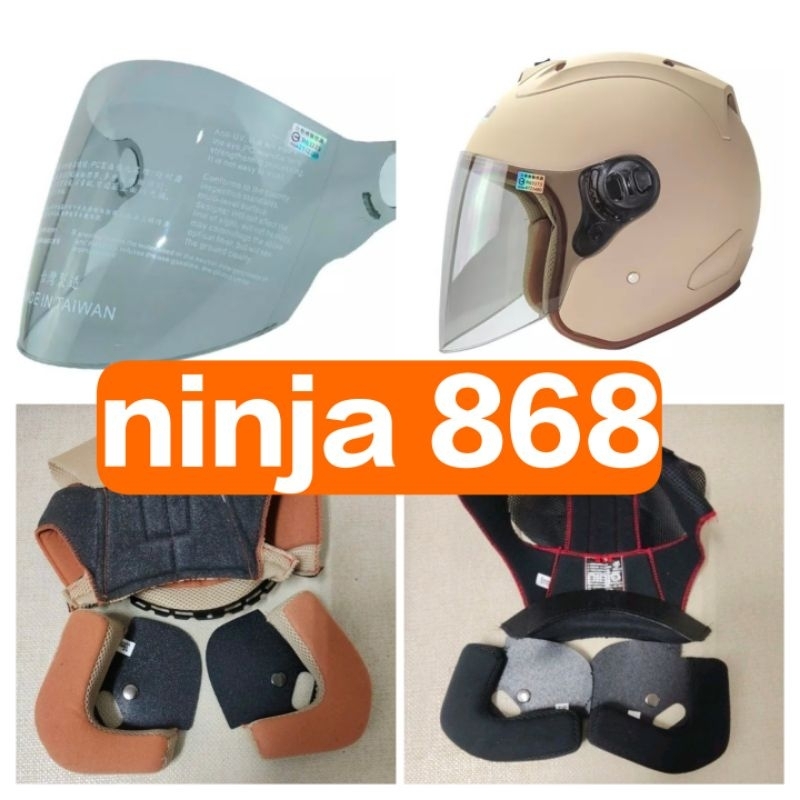 ninja 華泰 安全帽 K868 868 R帽 原廠 鏡片 面罩 內襯 耳罩 | 蝦皮購物