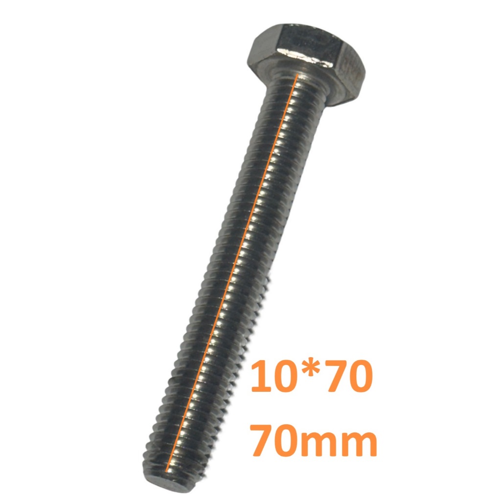 白鐵 不銹鋼 外六角 M10*12~120 白鐵外六角螺絲 牙規1.5 扳扳手17號 一支 | 蝦皮購物