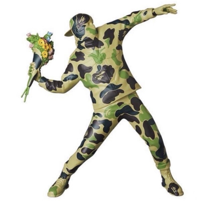 「全新未拆現貨正品」2020 BAPE x Banksy Flower Bomber 綠色迷彩 班克斯擲花者 | 蝦皮購物