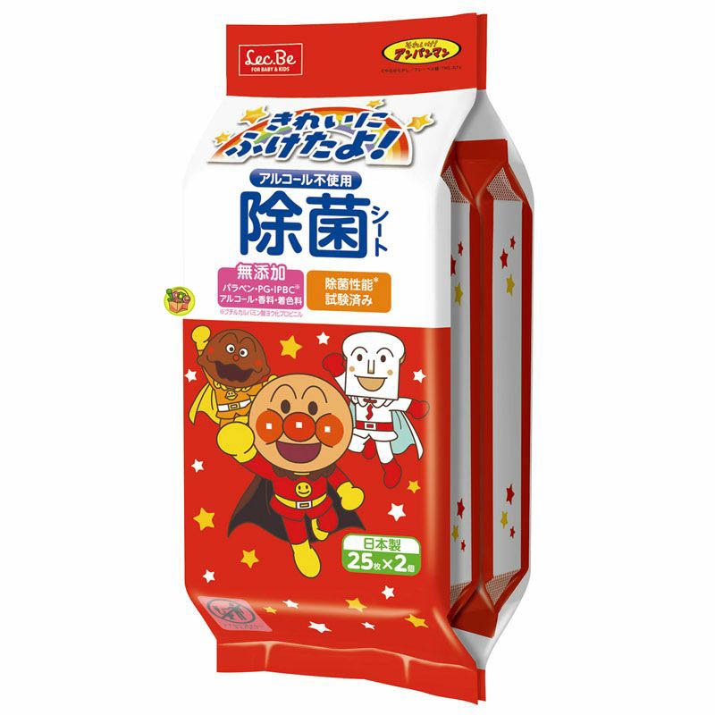 【JPGO】日本製 LEC 除菌清潔濕紙巾 25枚X2包入~麵包超人 | 蝦皮購物