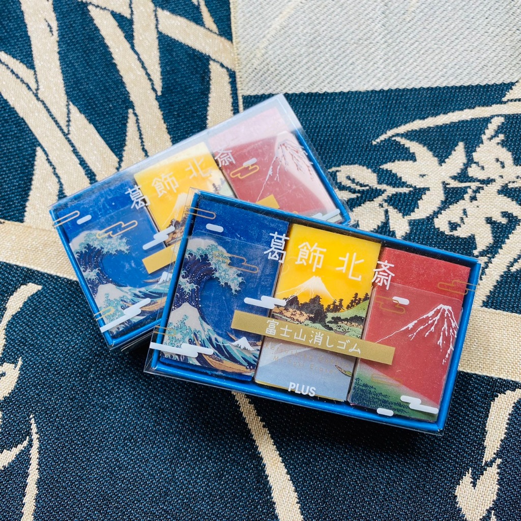 「葛飾北齋版」富士山橡皮擦｜一盒3入｜冨嶽三十六景｜全新版本｜浮世繪｜plus日本文具品牌｜正版商品｜城南舊肆二手書店 蝦皮購物