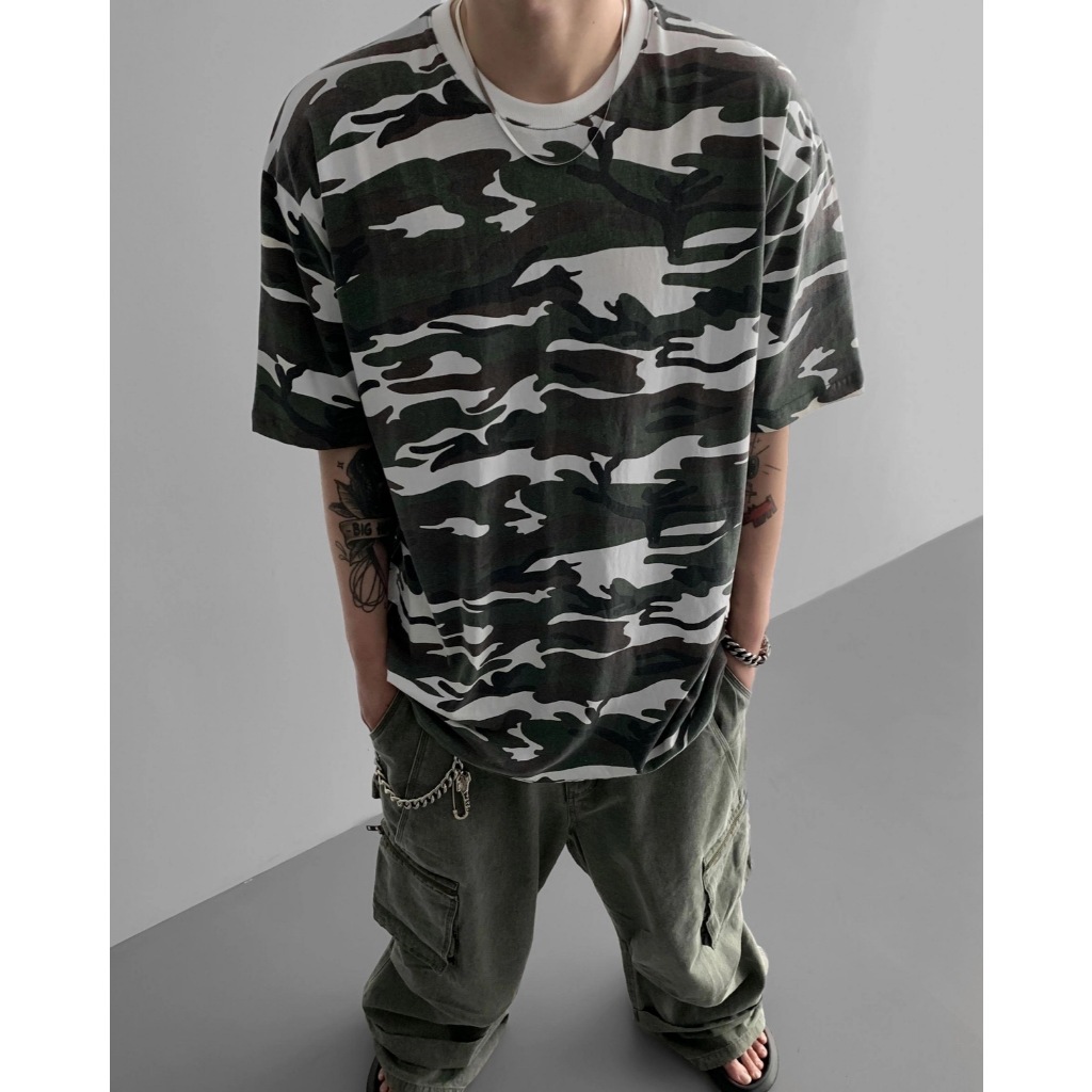 chooseonenew｜🇰🇷韓國 滿版 迷彩 水洗 短T (2color) | 蝦皮購物