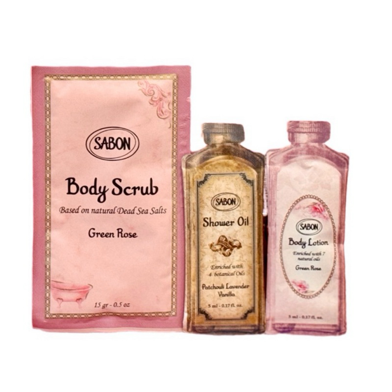 SABON 綠玫瑰身體磨砂膏15g 綠玫瑰身體乳液5ml 經典PLV沐浴油 5ml | 蝦皮購物