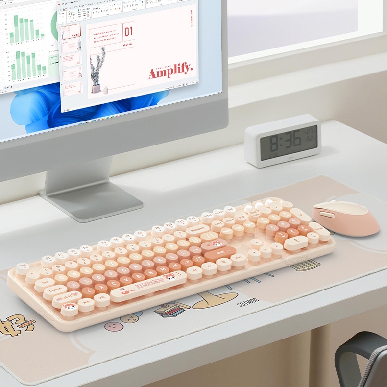 【贈轉印貼】漸變色鍵盤 無線鍵盤滑鼠 鍵盤滑鼠 無線鍵盤滑鼠組 鍵鼠 仿機械鍵盤 MOFII鍵盤 NCC BSMI | 蝦皮購物