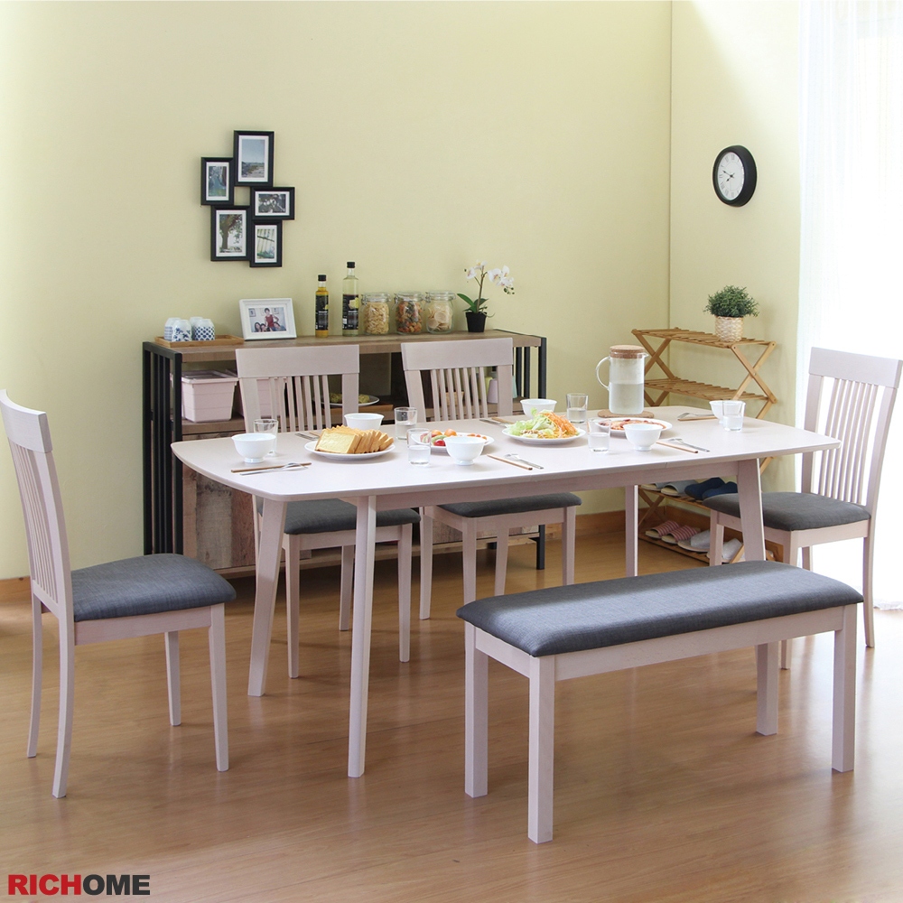 RICHOME 福利品 TA-315 CH-1247 CH-1020 安潔莉亞餐桌椅組 一桌四椅一凳 可延伸 餐桌 餐椅 | 蝦皮購物