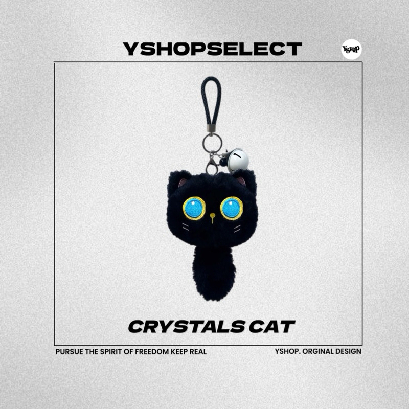 【YSHOP】 藍眼黑貓 毛絨 掛飾 鑰匙扣 配件 ACC 娃娃 | 蝦皮購物