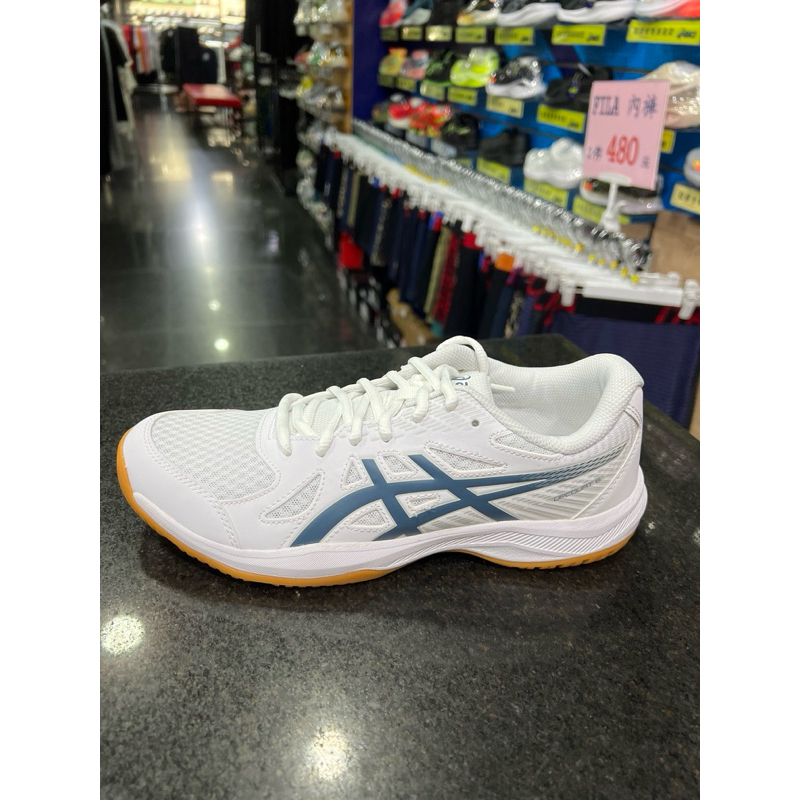 ASICS UPCOURT 6 男款 低筒 正常楦 排球鞋 1071A104-100 白藍 入門款 大尺寸 | 蝦皮購物
