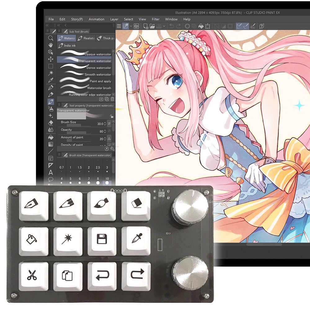 【台灣現貨】自定義有線鍵盤 支援 Procreate ClipStudio DaVinci PS iPad PC 兩用 | 蝦皮購物