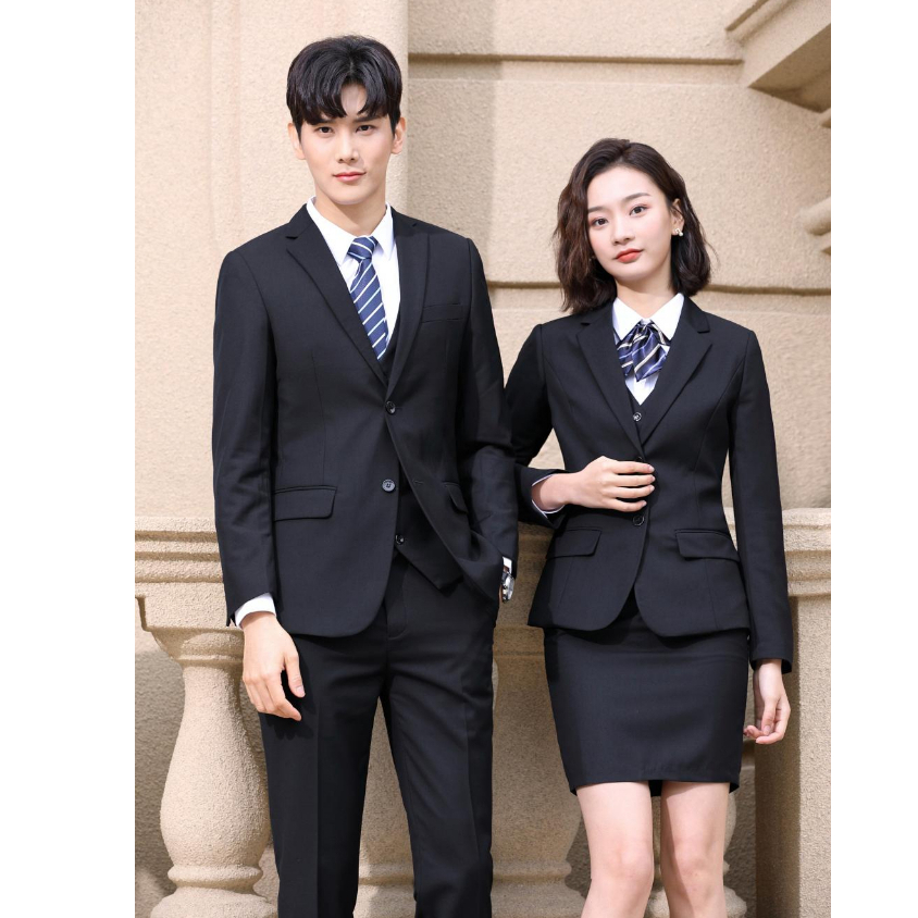 Miguo_高級感商務職業西裝套裝 男女同款 2色 S-6XL 嗶嘰料雙扣修身西服 大尺碼西裝套褲 灰色可預訂 | 蝦皮購物