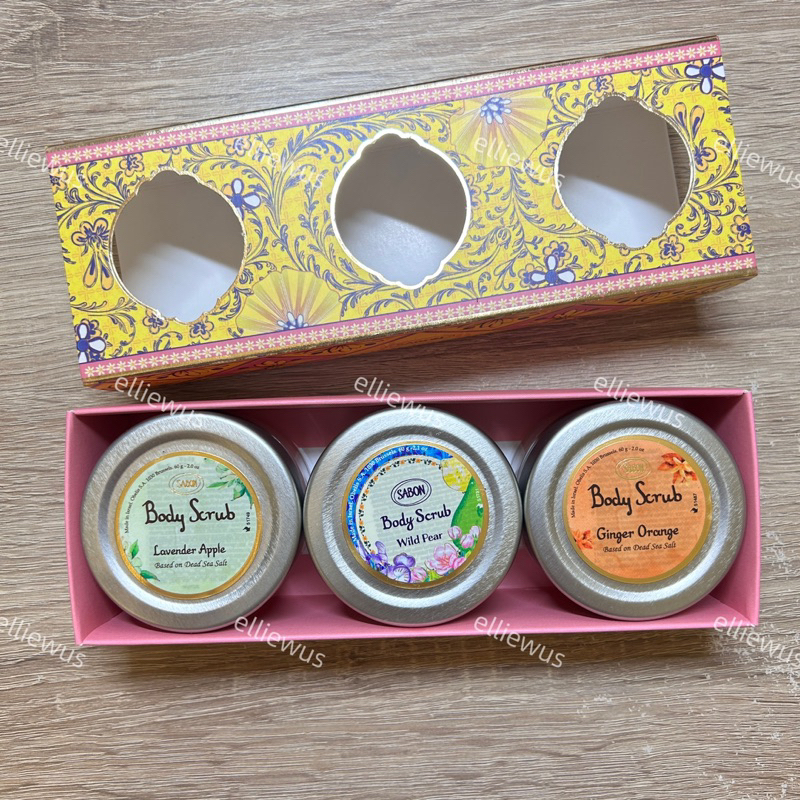 【全新現貨】SABON 磨砂膏 禮盒 60g 繽紛野梨/西西里柑橘/香蘋薰衣草 | 蝦皮購物