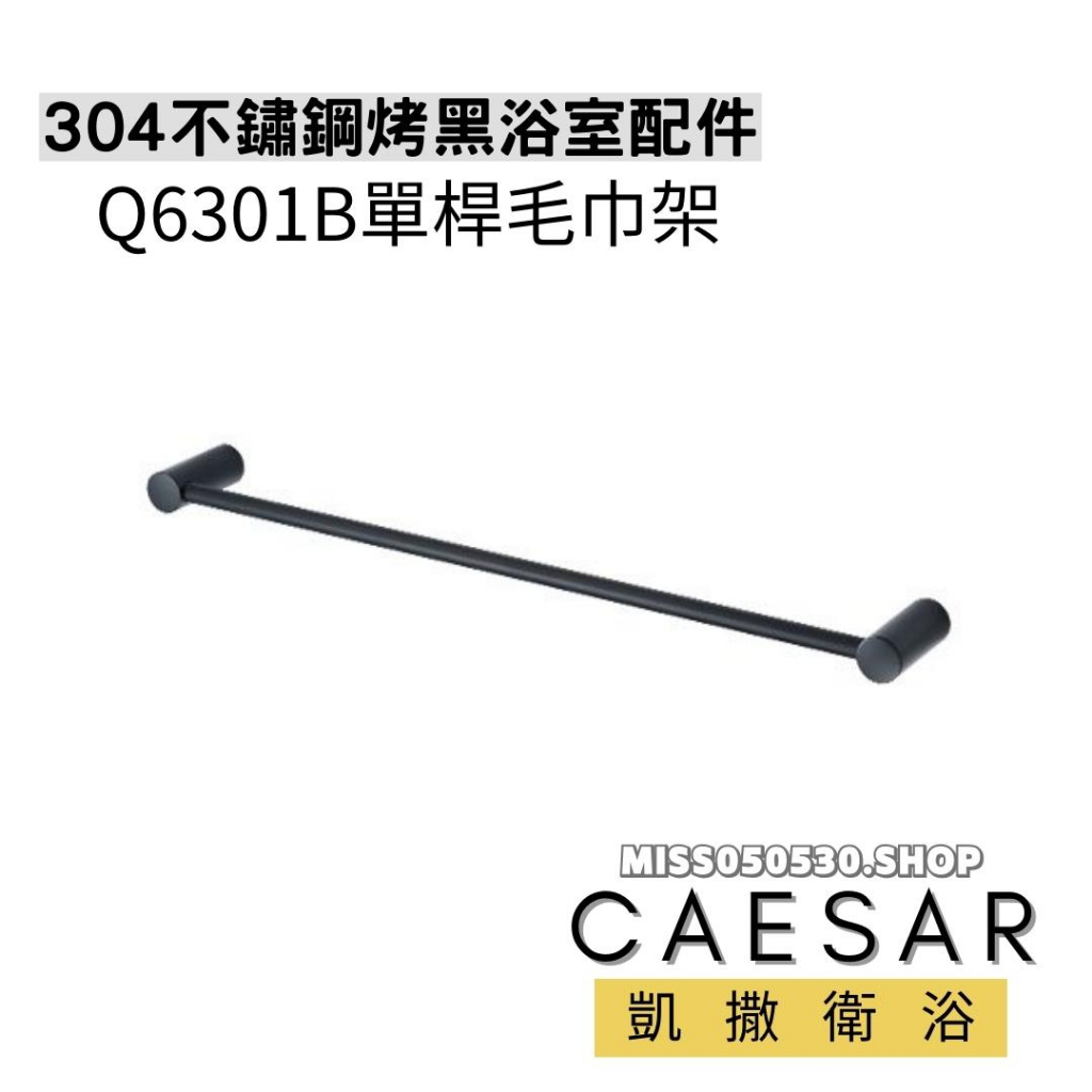 Caesar 凱撒衛浴 Q6301B 烤漆黑 不鏽鋼 304不鏽鋼 毛巾架 單桿 單桿毛巾架 浴室毛巾架 | 蝦皮購物