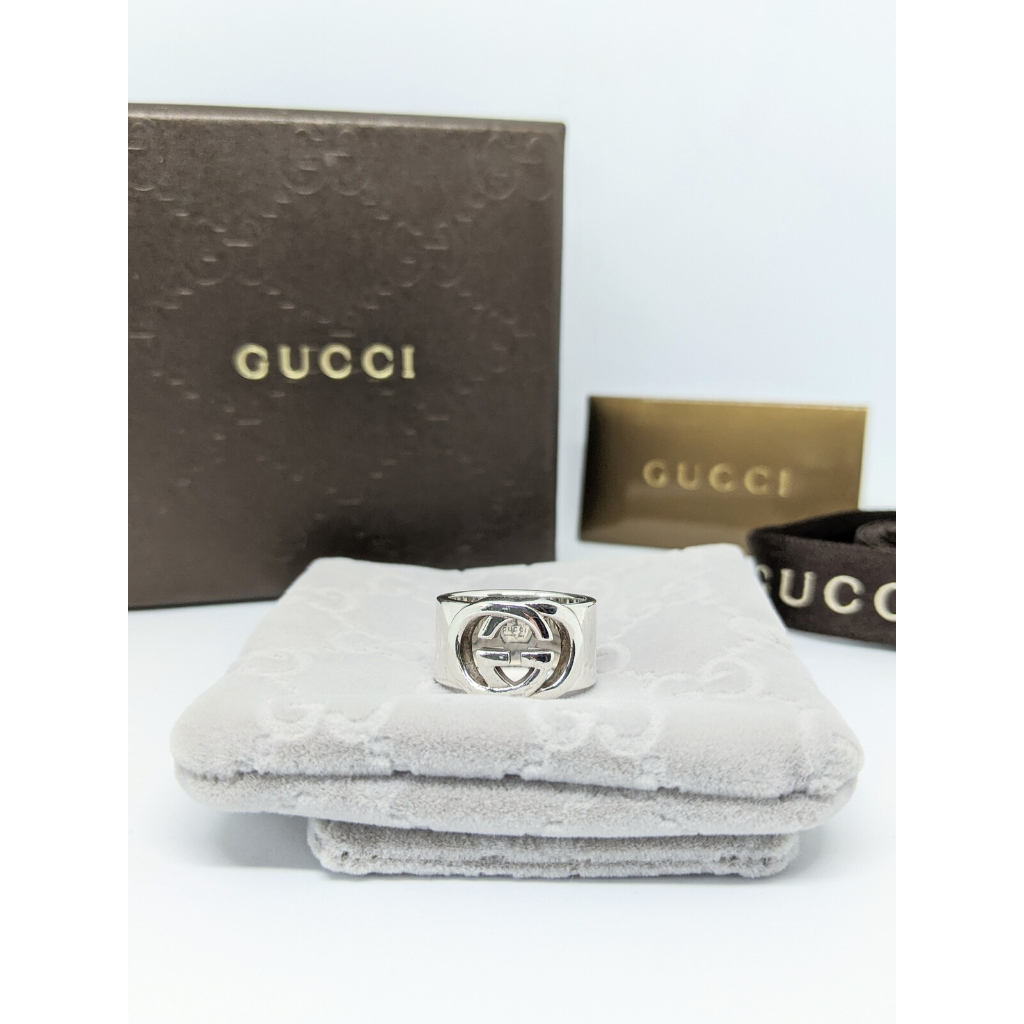[已售出] Gucci sv925「Doppia G」經典雙G純銀戒指 男女通用「狀態漂亮 配件完整」 | 蝦皮購物