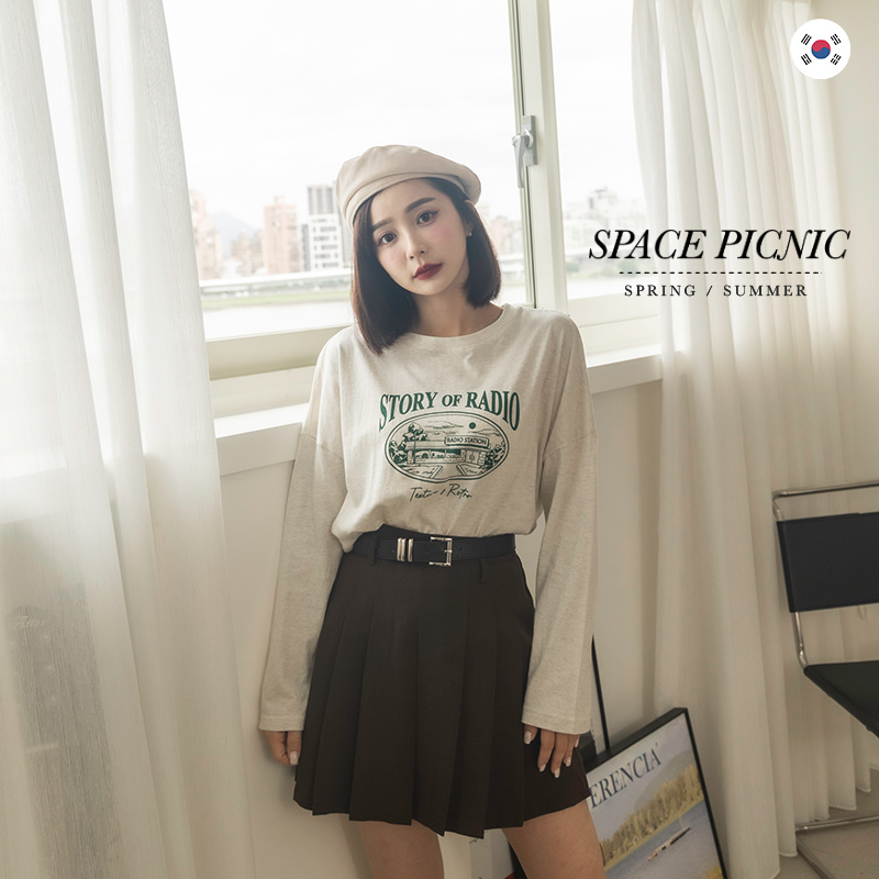 Space Picnic｜正韓-RADIO印圖短版Tee-2色【K23092008】 | 蝦皮購物