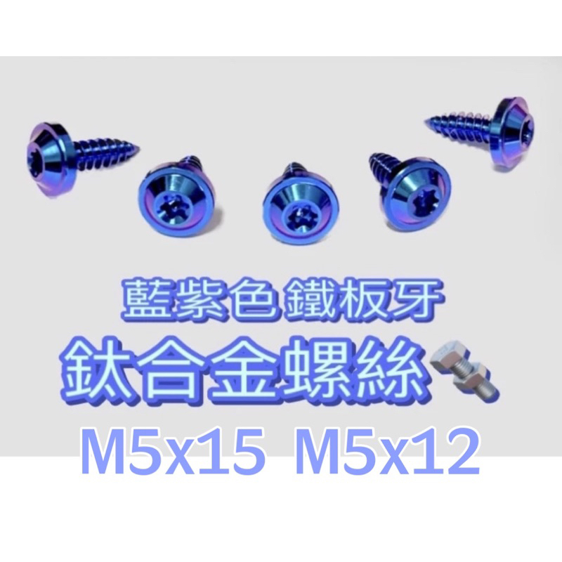 鈦合金 鐵板牙螺絲 魔幻藍 M5X15 M5X12 鐵板牙 藍紫色 | 蝦皮購物
