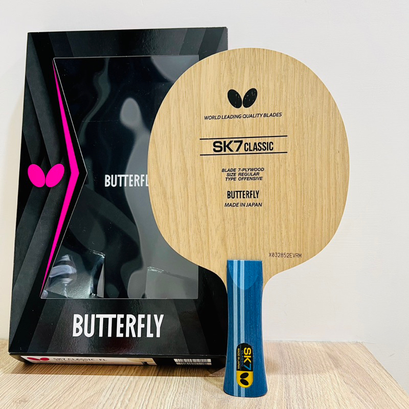 《桌球88》🔥現貨日版🇯🇵日本製 BUTTERFLY 蝴蝶 SK7 Classic 純木七夾 桌球拍 乒乓球拍 | 蝦皮購物