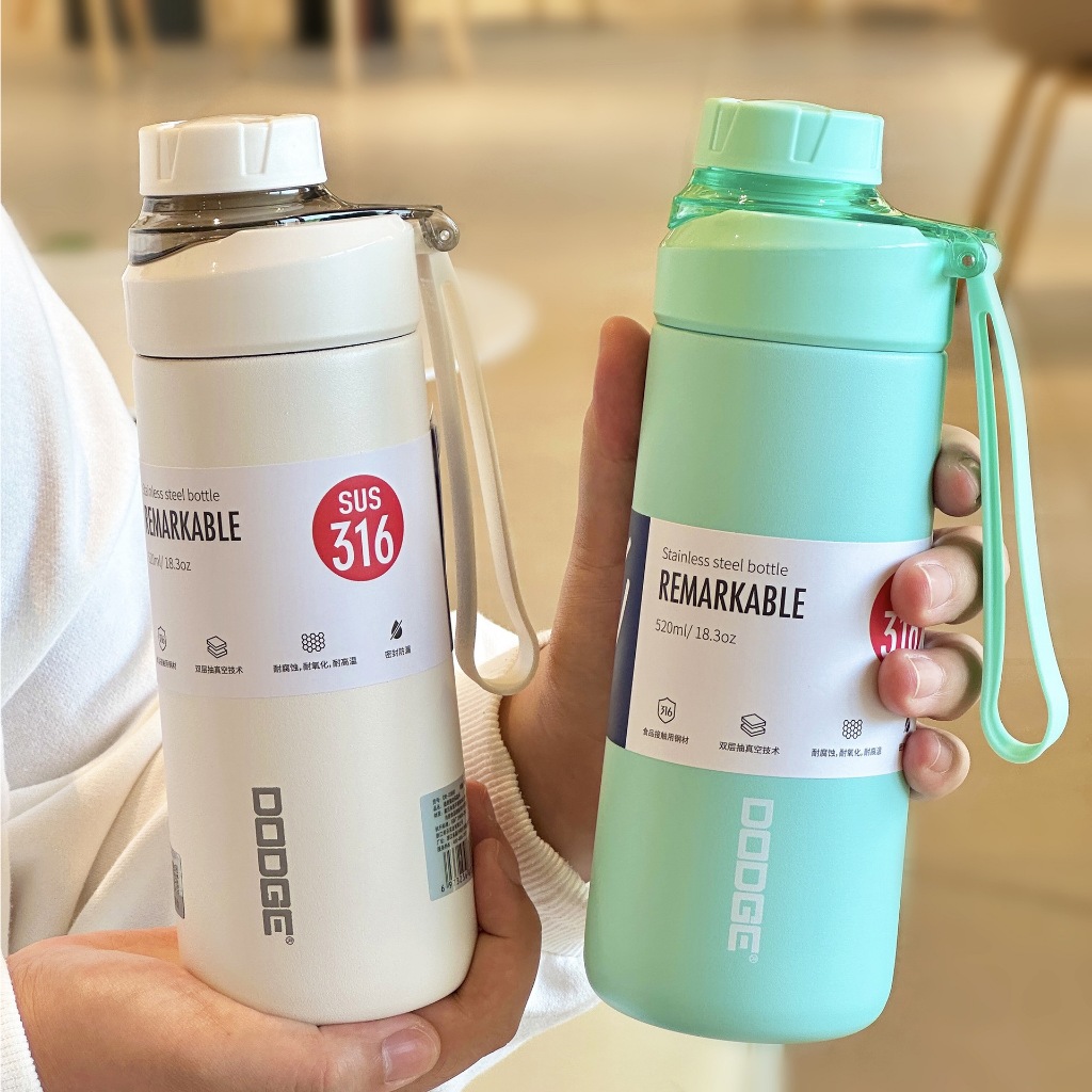 台灣現貨 520ml希樂道奇316不鏽鋼戶外運動水壺 便攜保温杯 車載杯咖啡壺 手提式運動壺隨手杯 旋轉杯蓋式直身保溫杯 | 蝦皮購物