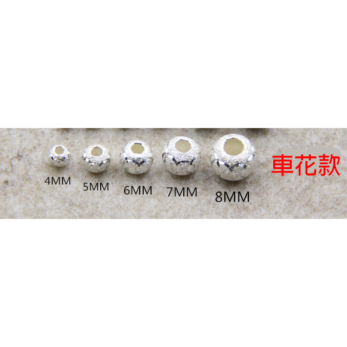 現貨- S925純銀DIY手鏈配件、轉運珠、磨砂圓珠3-8MM、車花珠-DIY配件、零件--最低需購買100元不含運費 | 蝦皮購物