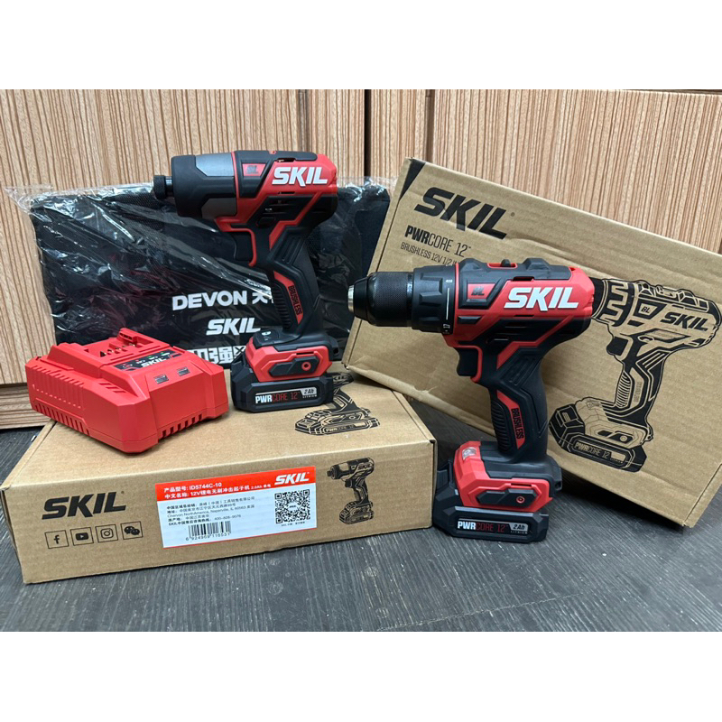 Devon大有Skil世紀12V無刷鋰電池衝擊起子機5744無刷電鑽夾鑽5290雙機優惠套組鑽鎖水電木工高品質電動工具機 | 蝦皮購物