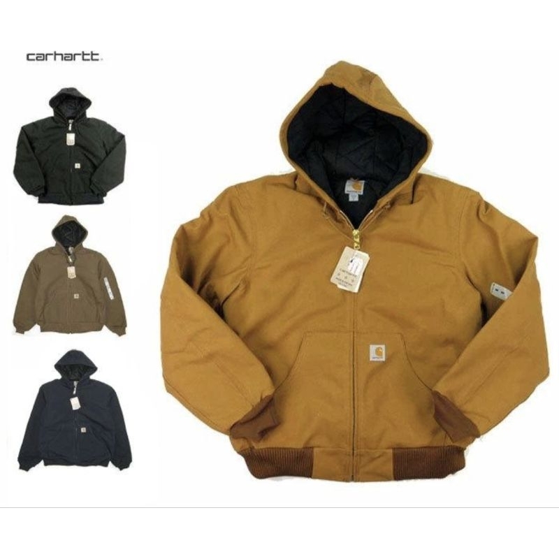 Carhartt正版代購 J140 /106673 Duck Active Jacket 法蘭絨內裡經典重磅連帽工裝外套 | 蝦皮購物