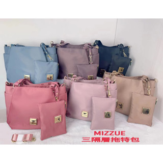 (台灣現貨）MIZZUE品牌 多層托特包 厚磅尼龍 輕巧斜背包 側背包 防水女包 肩背包 韓版 59912-2 | 蝦皮購物