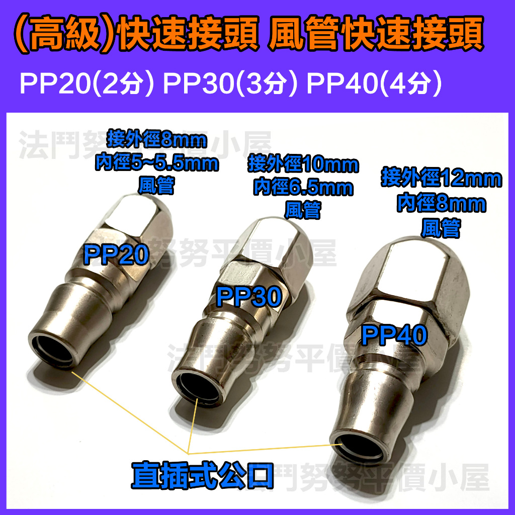 [台灣現貨]PP(高級) 風管快速接頭 風管接頭 空壓快速接頭 快接 PP20 PP30 PP40 | 蝦皮購物
