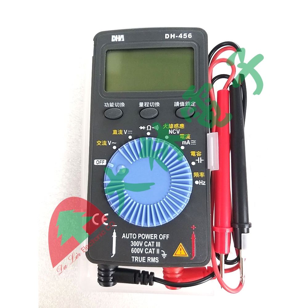 大林電子 】 DHA 名片型數位式三用電錶 DH-456 三用電錶 大字幕 自動換檔 | 蝦皮購物