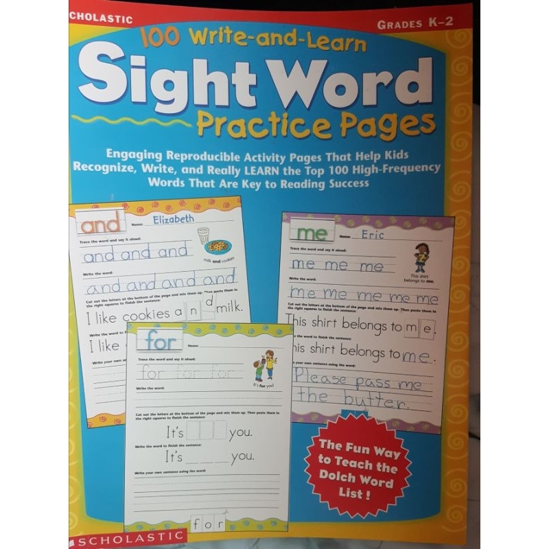 Scholastic Sight Word practice pages | 蝦皮購物