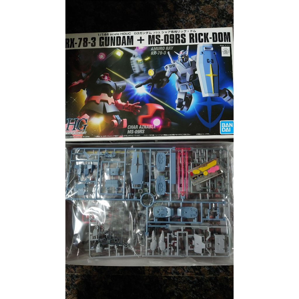 現貨 萬代 HGUC 1/144 RX-78-3+MS-09RS RICK DOM G3 鋼彈 + 德姆 | 蝦皮購物