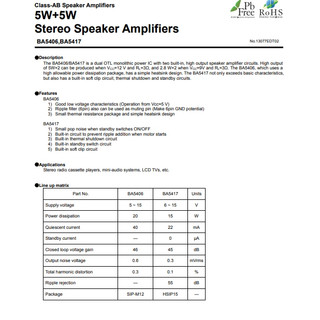 BA5406 Audio Amp Speaker 2-CH Stereo 5W Class-AB 12-Pin | 蝦皮購物
