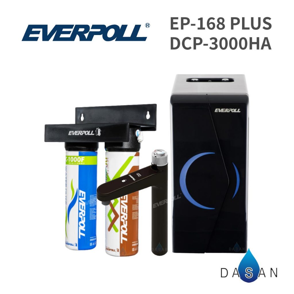 【愛科 EVERPOLL】EP-168 PLUS廚下型雙溫無壓飲水機+DCP-3000HA 經典複合淨水器-黑武士168 | 蝦皮購物