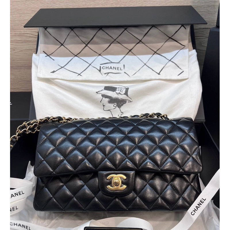 （已售出）CHANEL CF25 黑金羊皮 25開 99新 | 蝦皮購物