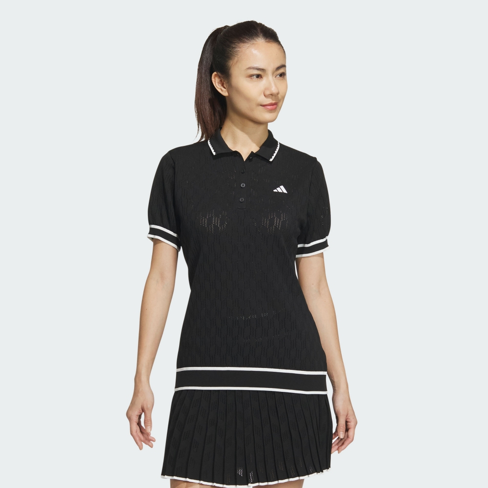 【iNTERWEAVE 誼德威】adidas PK SS POLO 女 針織POLO衫 (黑) IN6618 | 蝦皮購物