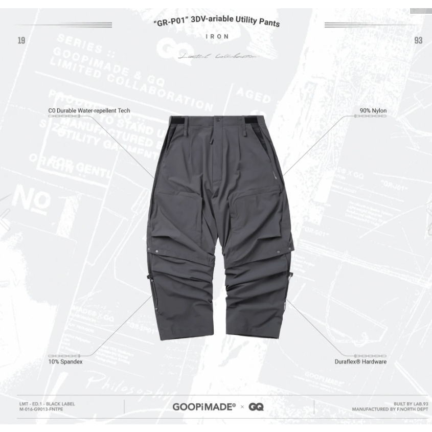 Goopi “GR-P01” 3DV-ariable Utility Pants - Iron | 蝦皮購物