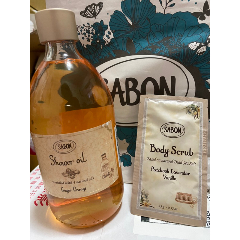 （客訂）全新SABON 西西里柑橘沐浴油500ml(無壓頭）+經典身體磨砂膏體驗包15ml+專櫃紙袋 | 蝦皮購物