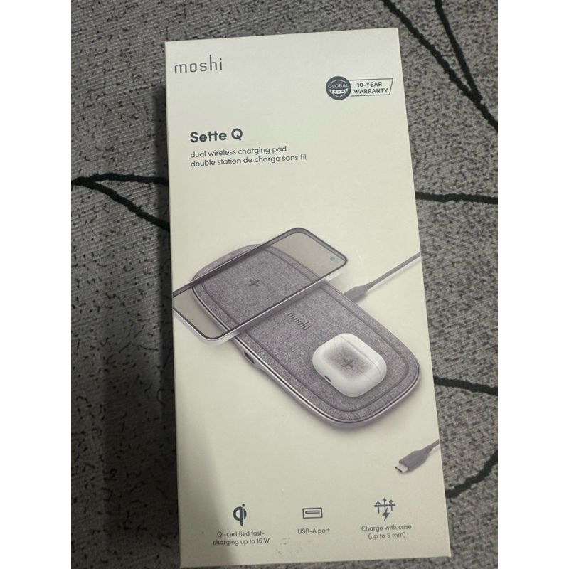 Moshi Sette Q 雙線圈 3用無線充電盤 15W EPP 北歐灰 | 蝦皮購物