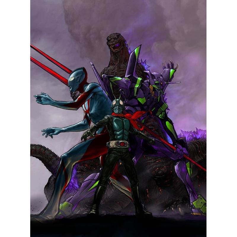 日本景品『新·日本英雄宇宙（S.J.H.U.）系列』哥吉拉、初號機、超人力霸王、假面騎士 一套 | 蝦皮購物