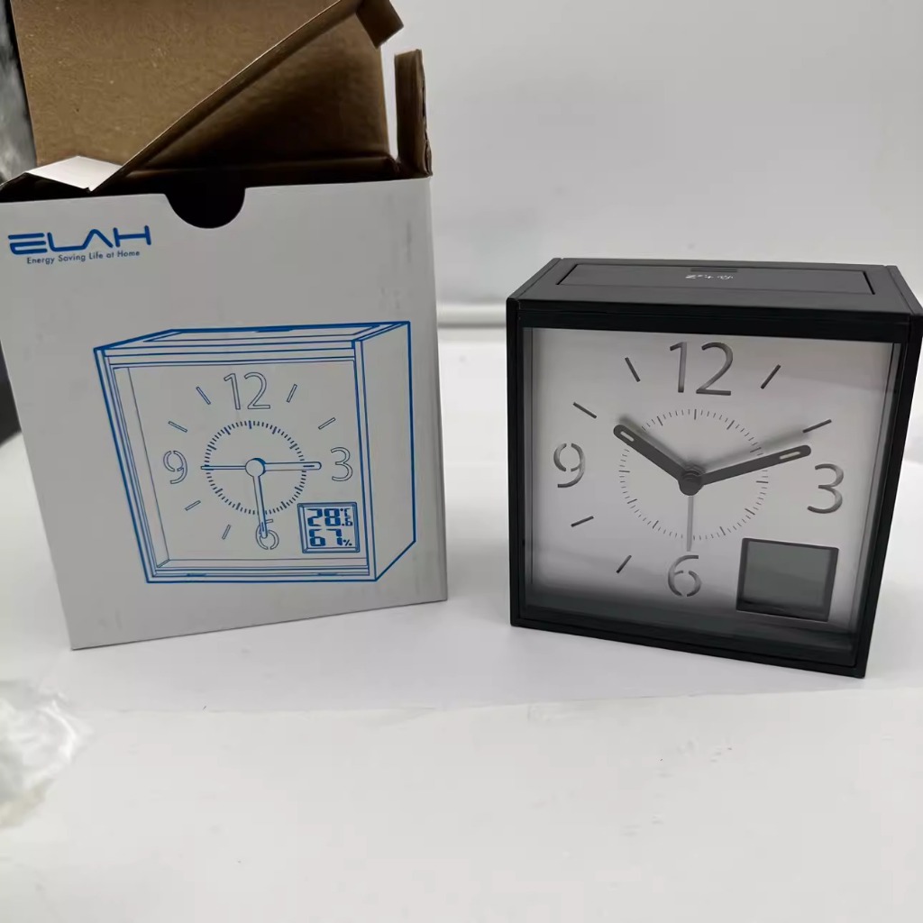 ELAH AC011 黑色 溫/濕度 時鍾 鬧鐘 夜間背光 無秒針設計 使用3號(AA)電池 | 蝦皮購物