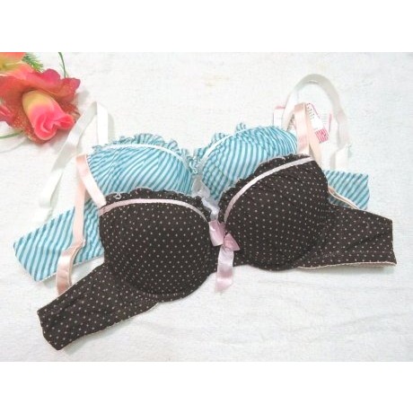 【奧黛莉】豐胸爆乳款蕾絲繡花內衣【4329】~65D,70D,75D~藍綠條紋,咖啡點點 | 蝦皮購物