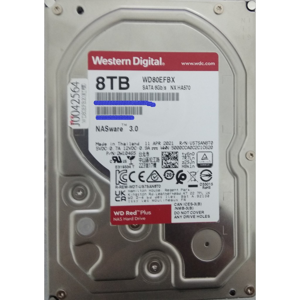 WD 紅標 Plus 8TB 3.5吋 NAS 硬碟 WD80EFBX | 蝦皮購物