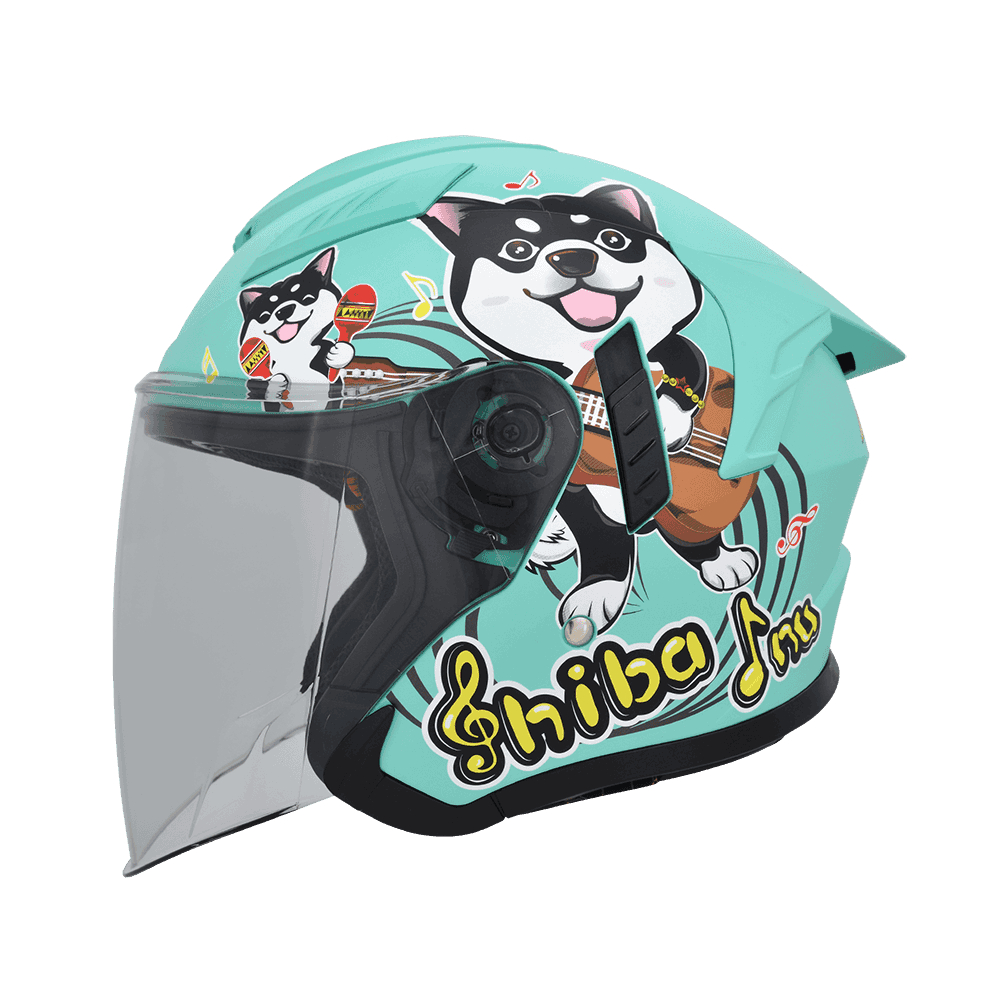 M2R VO-1 安全帽 VO1 #3 柴犬 消光土耳其藍 加長鏡片 內藏墨鏡 眼鏡溝槽 耳機槽 金屬排齒扣 半罩 | 蝦皮購物