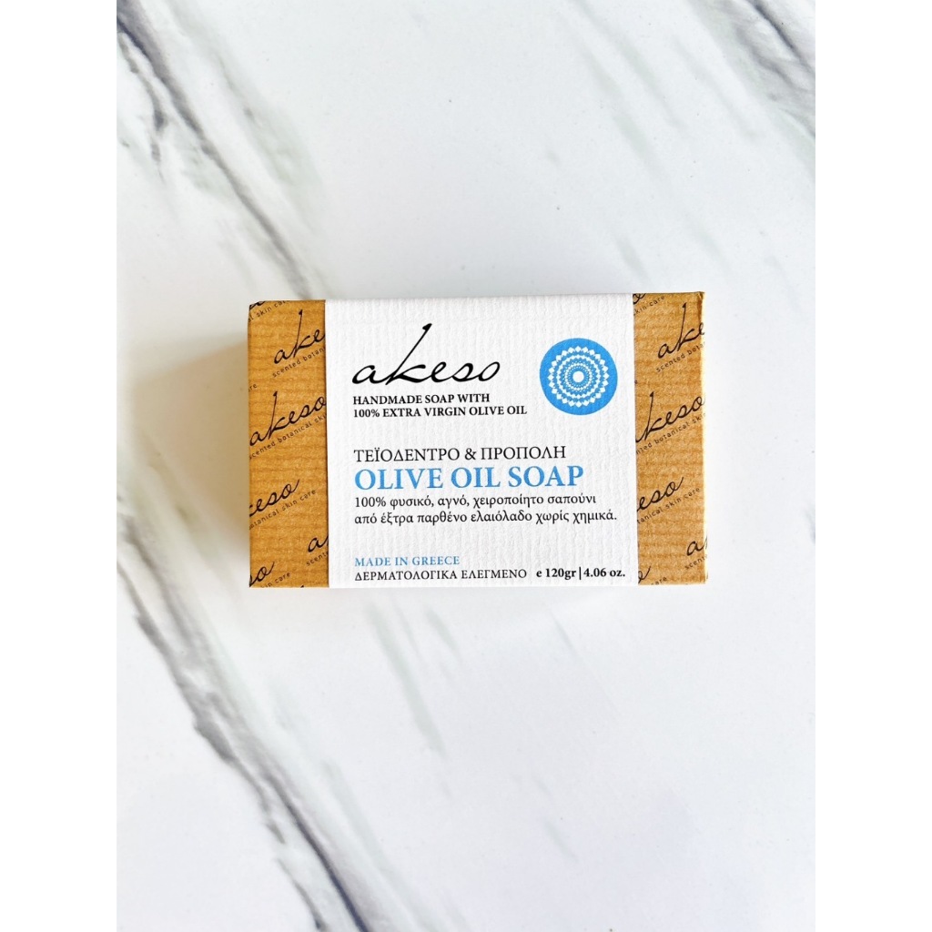 AKESO希臘進口特級初榨橄欖油手工皂（茶樹&蜂膠）120g | 蝦皮購物