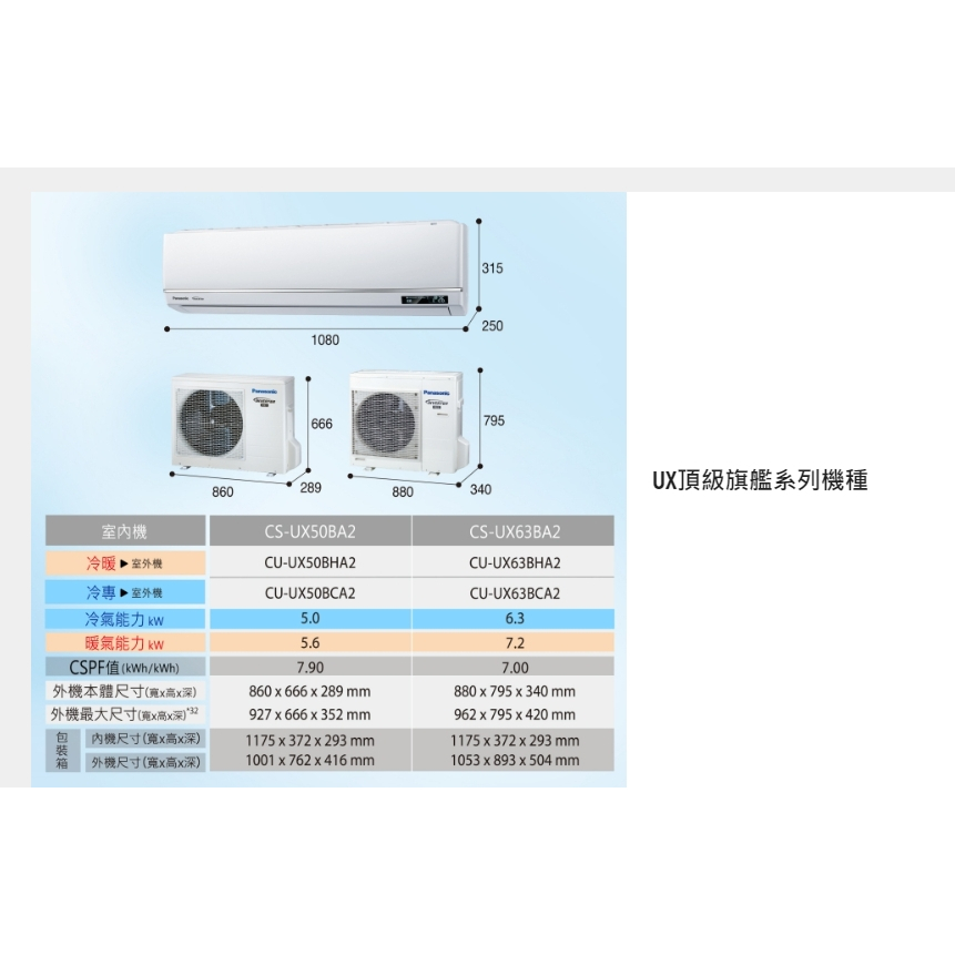 【國際~ 蘆荻電器】UX頂級旗艦CU-UX63BHA2.CS-UX63BA2另售-RAC-63NP/RAS-63NJP | 蝦皮購物
