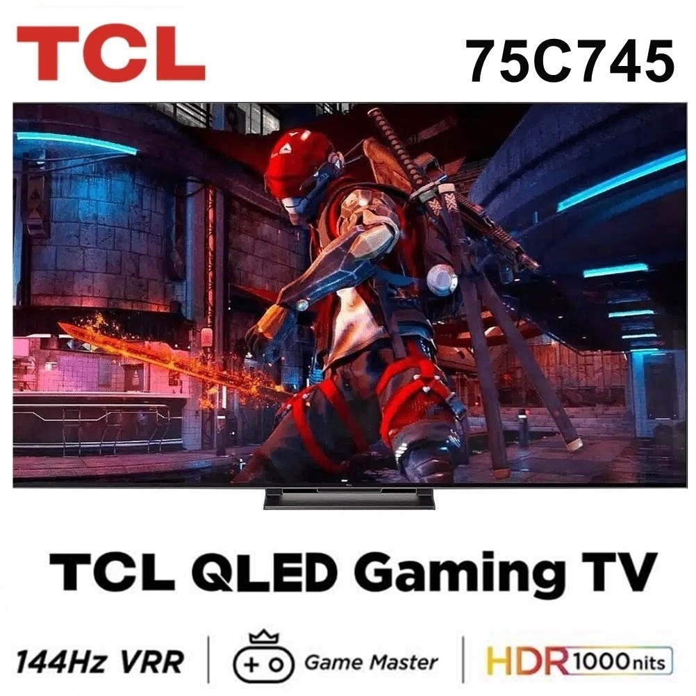 【TCL】75吋 4K QLED 144Hz VRR Google TV 量子智能連網電視 75C745 送基本安裝 | 蝦皮購物