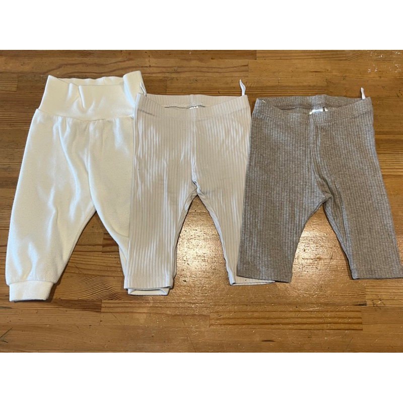 (八成新) (3入) 寶寶 坑條長褲 H&M 4-6m 有機棉花 | 蝦皮購物