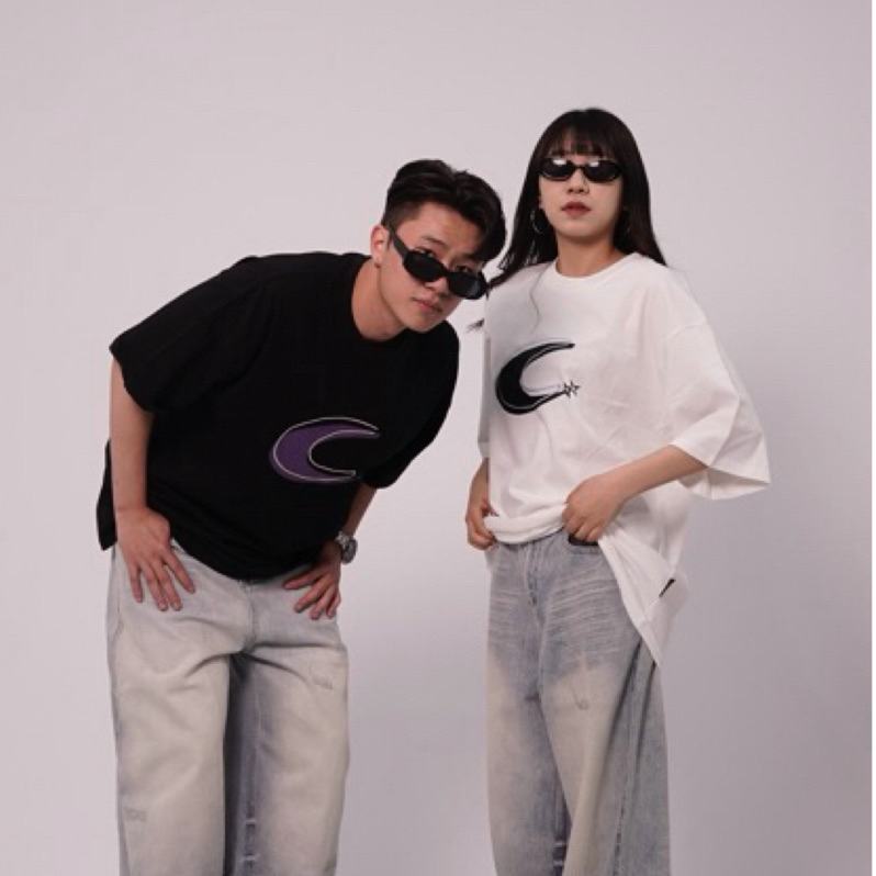 [ ZEROCODE ] 月牙 撞色 刺繡 情侶 純棉 T袖 （2colors) | 蝦皮購物